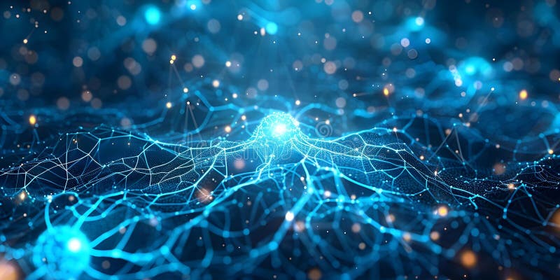 Connectivity Concept with Blue Cyber Network Grid and Digital Neurons ...