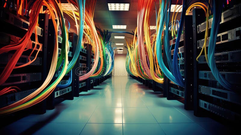 Connectivity data cabling stock illustration. Illustration of routers ...