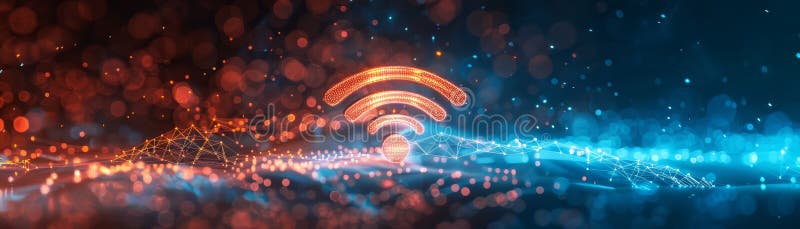 Connectivity in the Digital Age - Abstract WiFi Symbol with Data ...