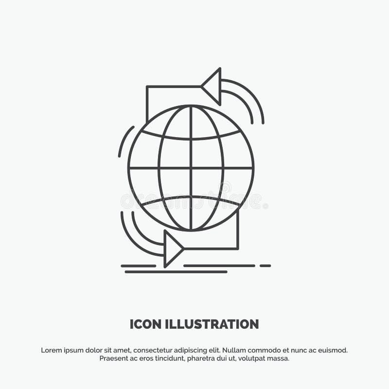 Connectivity Global Internet Network Web Icon Line Vector Gray