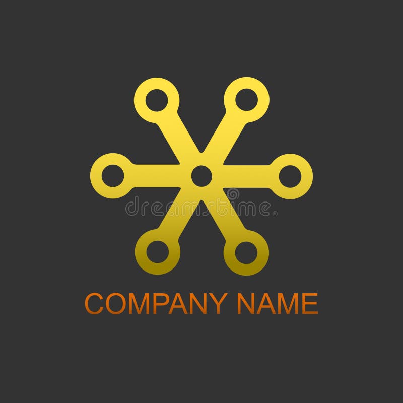 Connectivity Logo. Elegant Premium Classic Golden Logo in the Black ...