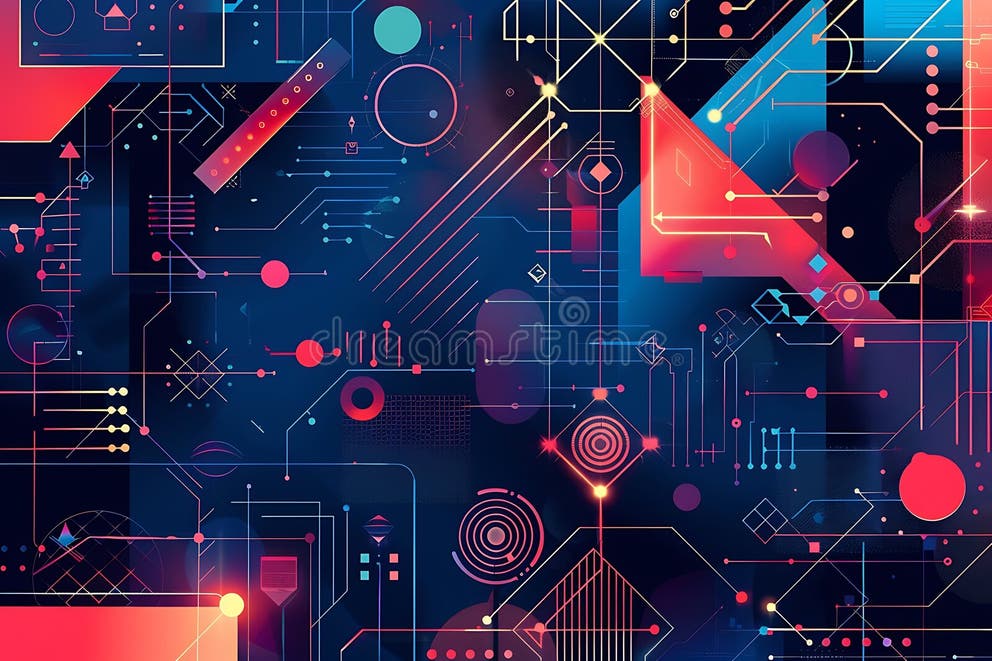 Connectivity Patterns on Circuit Board with Precision and Detail Stock ...
