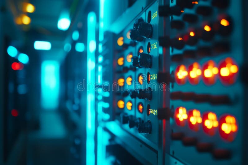 Generative Ai, Connectivity Server Room with Indicator Lights on ...