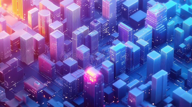 Connectivity Shifting Smart City Map Stock Illustration - Illustration ...