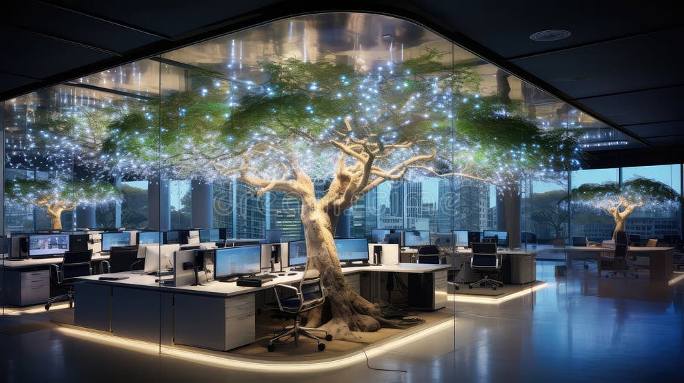 Connectivity tech tree stock illustration. Illustration of atmosphere ...