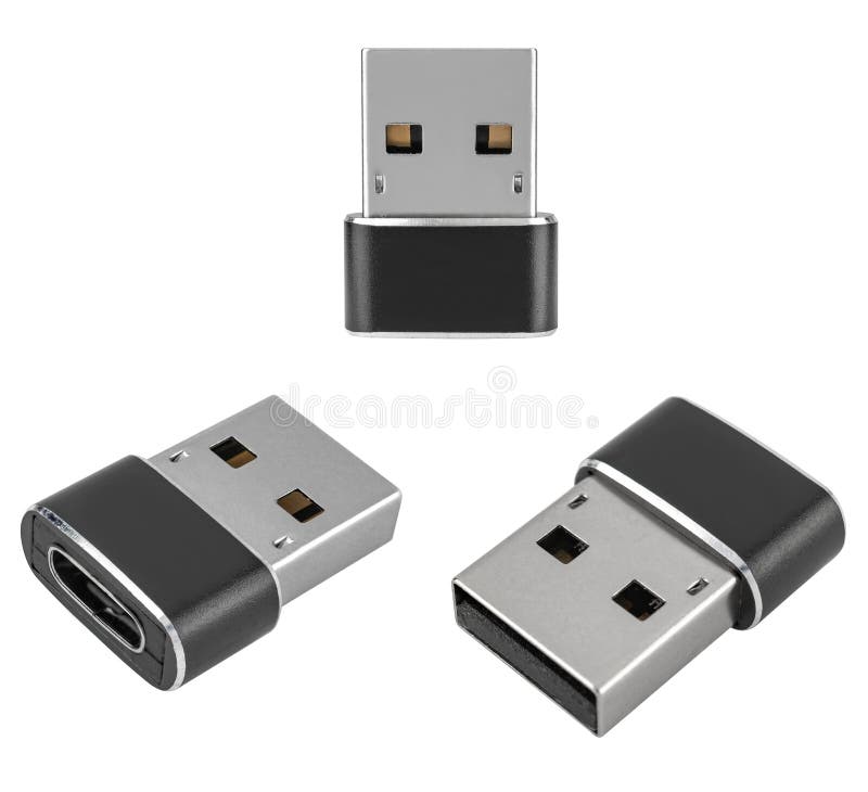 Connector Adapter from Type-C To USB, on White Background in Insulation ...