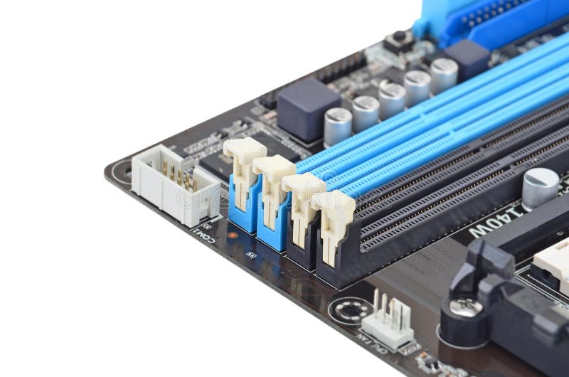 Connector of Computer Motherboard Stock Image - Image of gigabyte ...