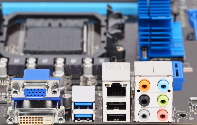 Connector of Computer Motherboard Stock Image - Image of ...