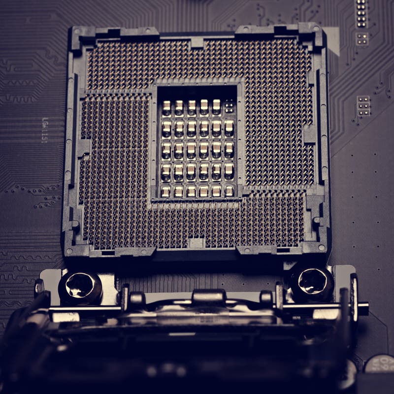 The Connector on Motherboard To Install the CPU. Stock Photo - Image of ...