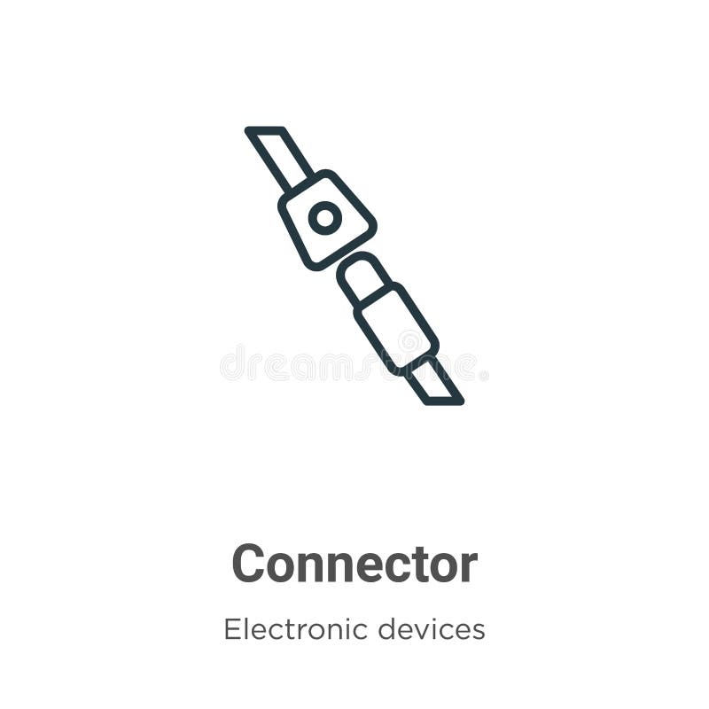 Outline Connector Vector Icon. Isolated Black Simple Line Element ...