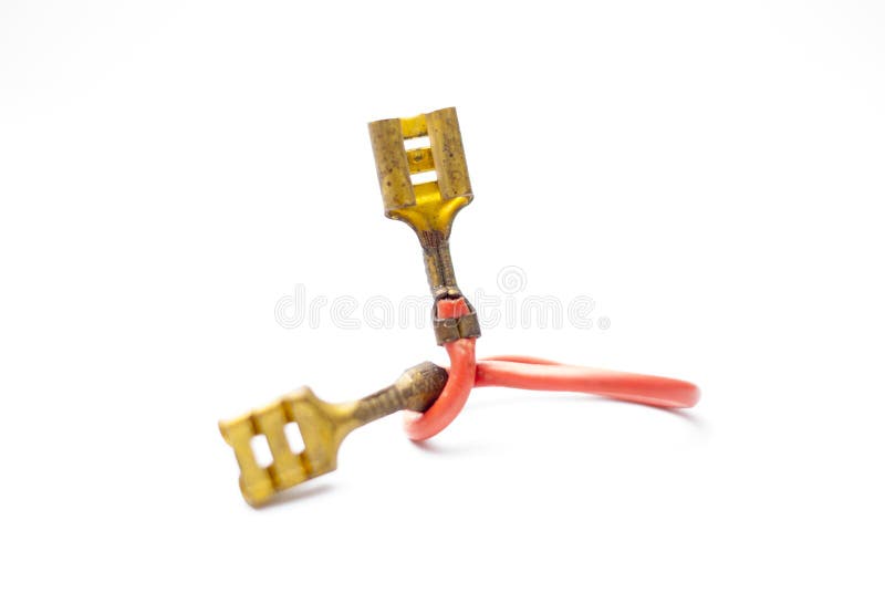 Connector Red Copper Wire Plug of Electric Device Stock Image - Image ...