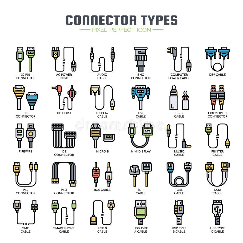 Connector Types Stock Illustrations – 381 Connector Types Stock ...
