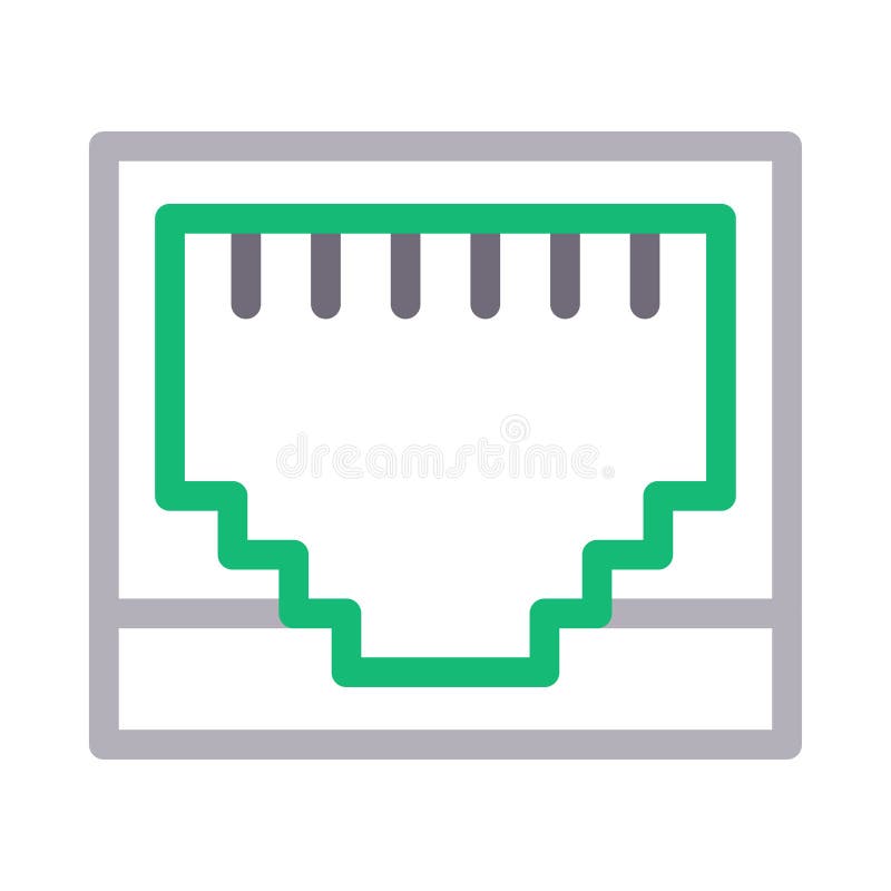 Connector Vector Color Line Icon Stock Vector - Illustration of vector ...