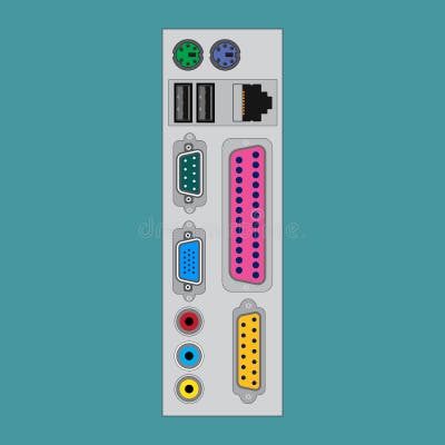 Connectors computer unit stock vector. Illustration of electronics ...