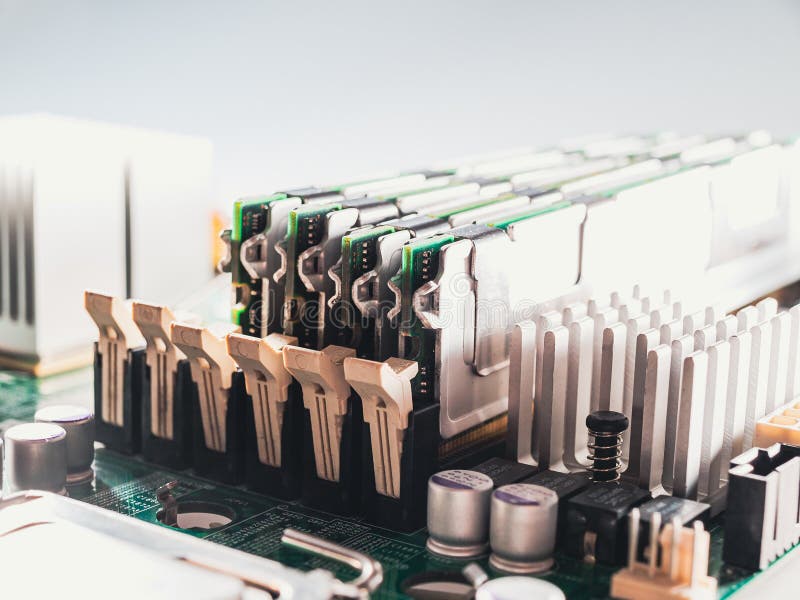 Connectors for Connecting RAM Modules, RAM Slots Stock Image - Image of ...