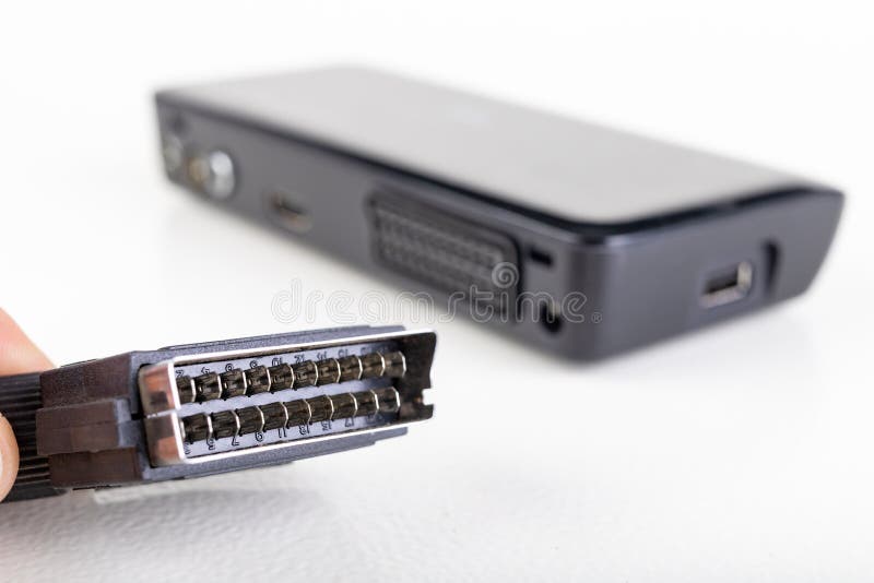 Digital Decoder with Remote Control and Television Monitor. Stock Image ...