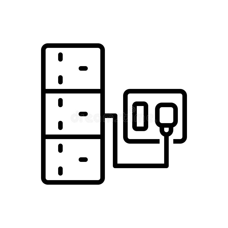 Black Line Icon for Connectors, Joiner and Power Stock Vector ...