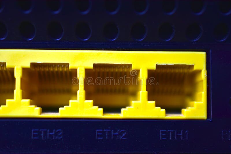 Connectors for Internet Cable Wan and Lan Router Stock Image - Image of ...