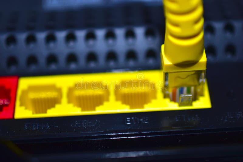 Connectors for Internet Cable Wan and Lan Router Stock Photo - Image of ...