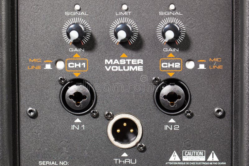 Connectors and Knobs of Professional Audio Speaker Stock Photo - Image ...