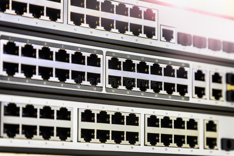 Incoming and Outgoing Outputs of the Managed Switch Stock Photo - Image ...