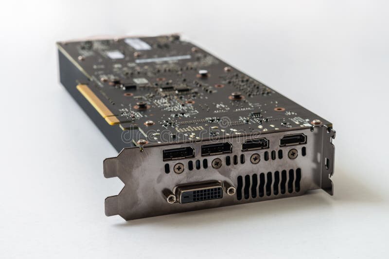 Connectors and Ports of Modern PCI Computer Videocard Stock Photo ...