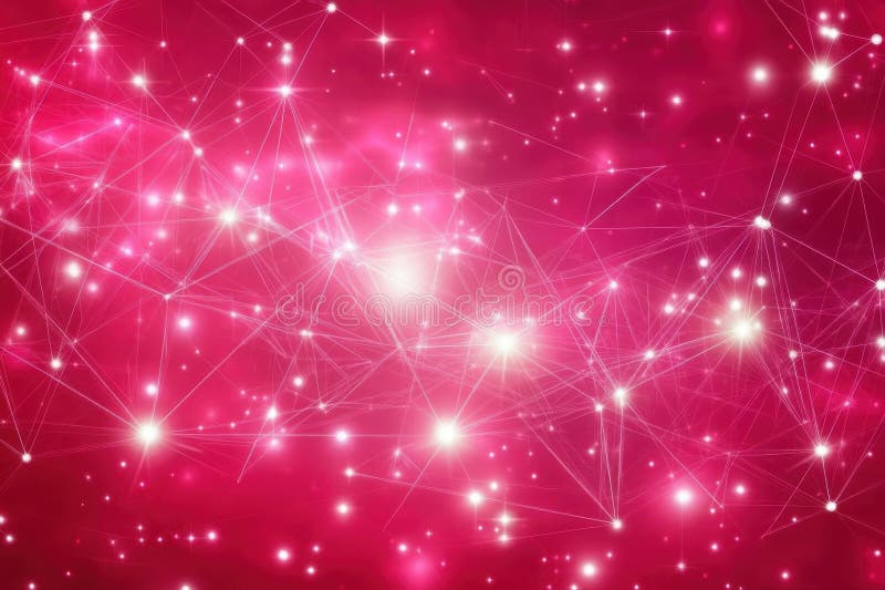 Connects Stars Creates a Glowing Network with Futuristic Theme and Pink ...