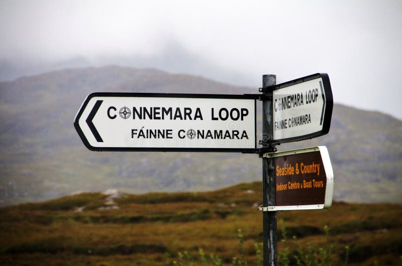 Connemara Loop Road Sign Indication Editorial Stock Image - Image of ...