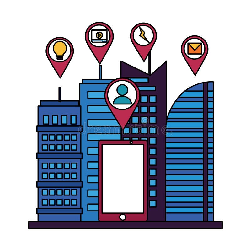 Connexion Smart City Smartphone Illustration Stock - Illustration du ... Connexion Smart City Smartphone Illustration Stock - Illustration du ...