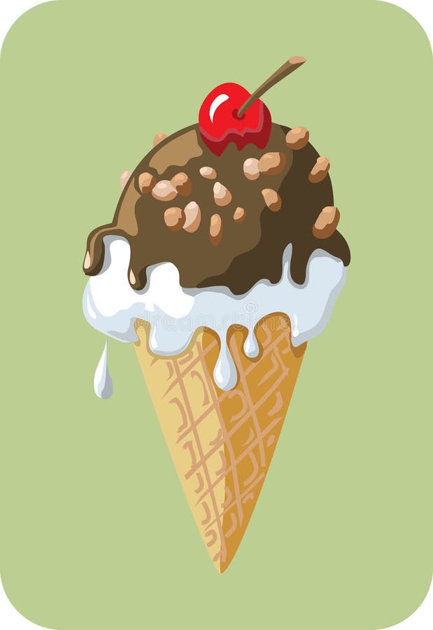 Cono de helado stock de ilustración. Ilustración de hielo - 5183155
