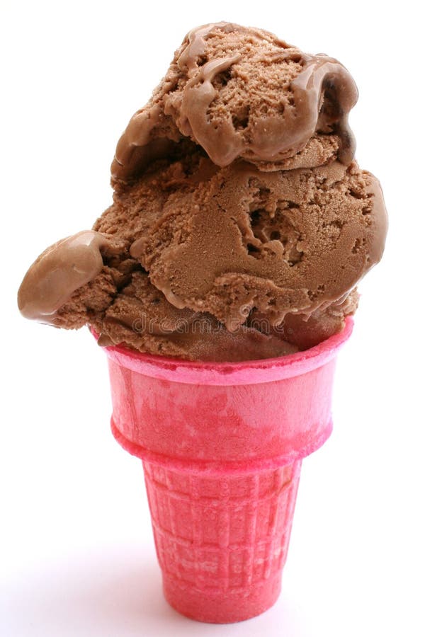 Cono De Helado De Chocolate Imagen de archivo - Imagen de postre ...