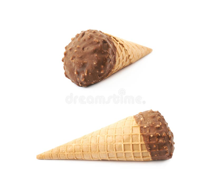 Cono De La Galleta Del Helado Aislado Imagen de archivo - Imagen de ...