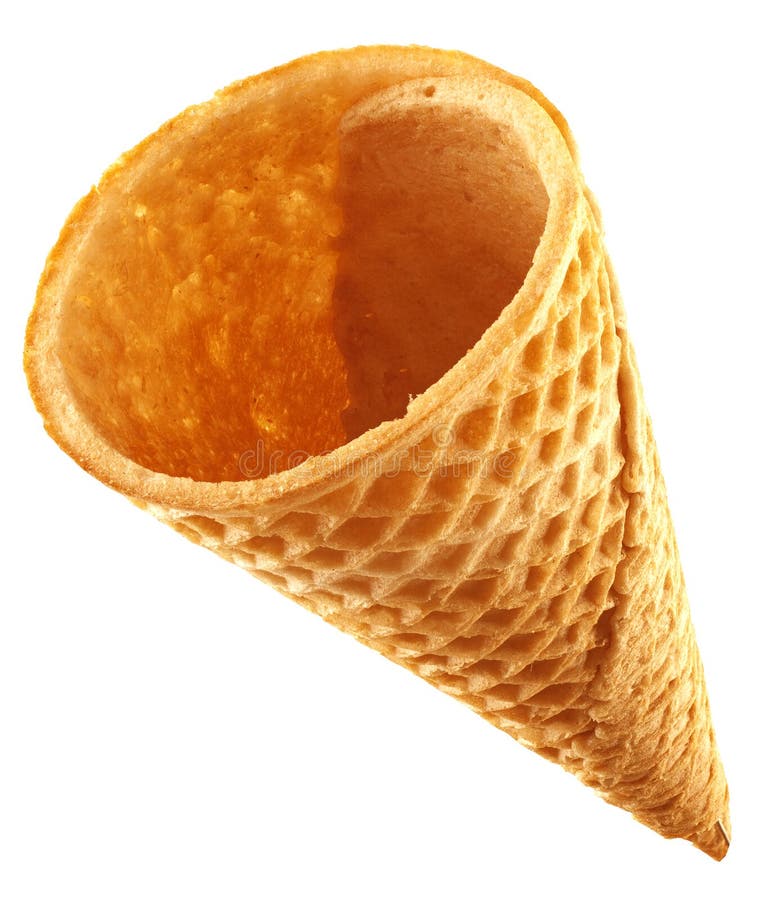Cono de waffle para helado foto de archivo. Imagen de corte - 14322894
