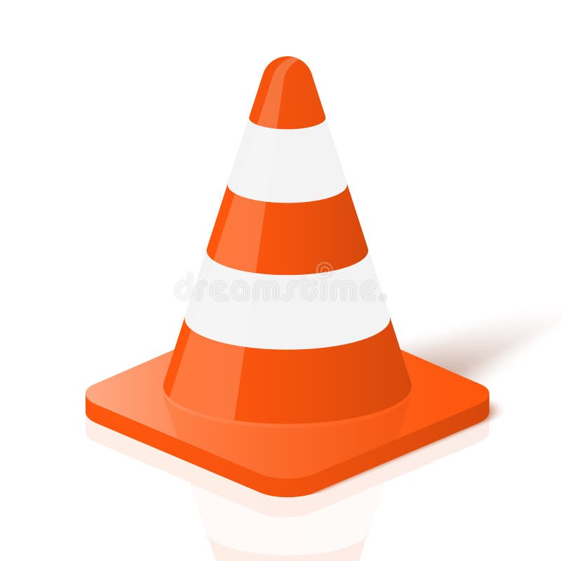 Cono Realista Del Tráfico En Vector Ilustración del Vector ...