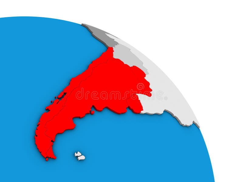 Cono Sur en el globo 3D stock de ilustración. Ilustración de globo ...