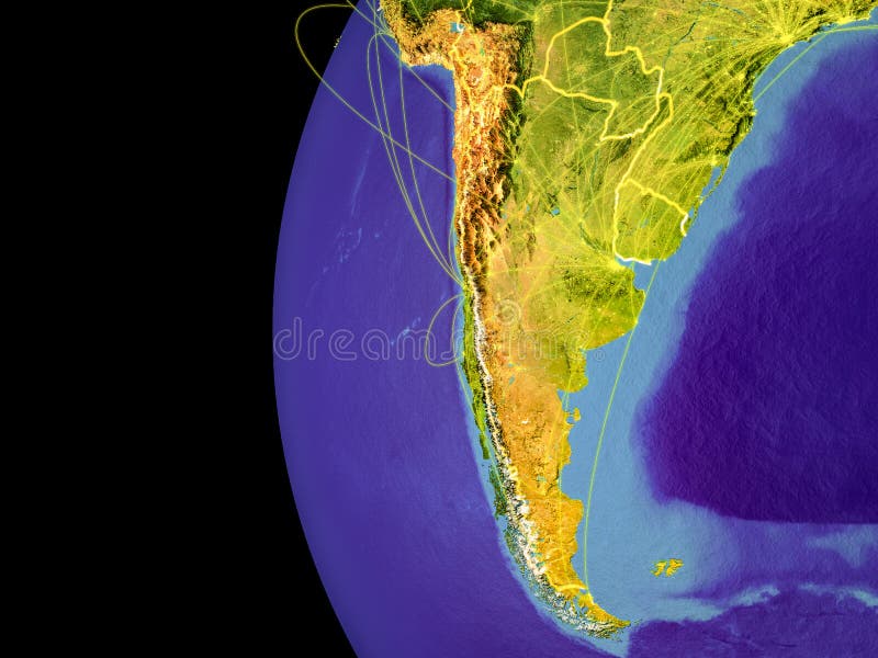 Cono Sur Con Las Banderas En Mapa Stock de ilustración - Ilustración de ...