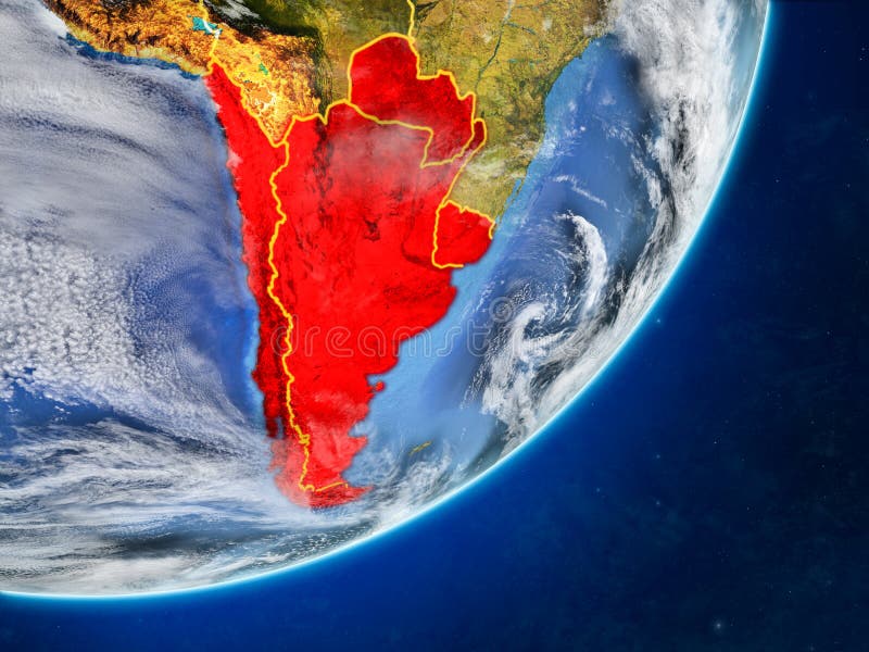 Cono Sur Con Las Banderas En El Globo Stock de ilustración ...