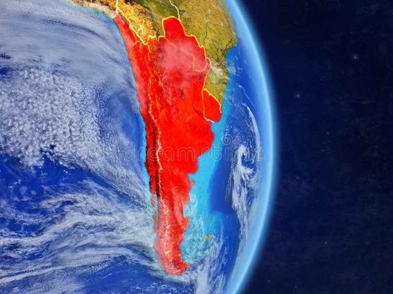 Cono Sur Con Las Banderas En El Globo 3D Stock de ilustración ...