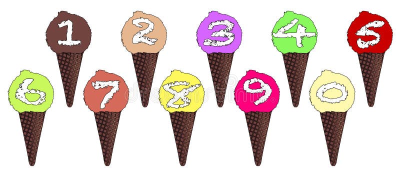 8 conos de helado ilustración del vector. Ilustración de tres - 78377683