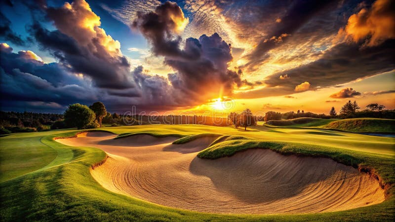 Conquer the Sand a Dramatic LowLight Golf Bunker Shot Captures the ...