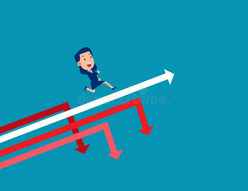 Set Falling Arrows Decrease Economy Stretching Rising Drop Financial ...