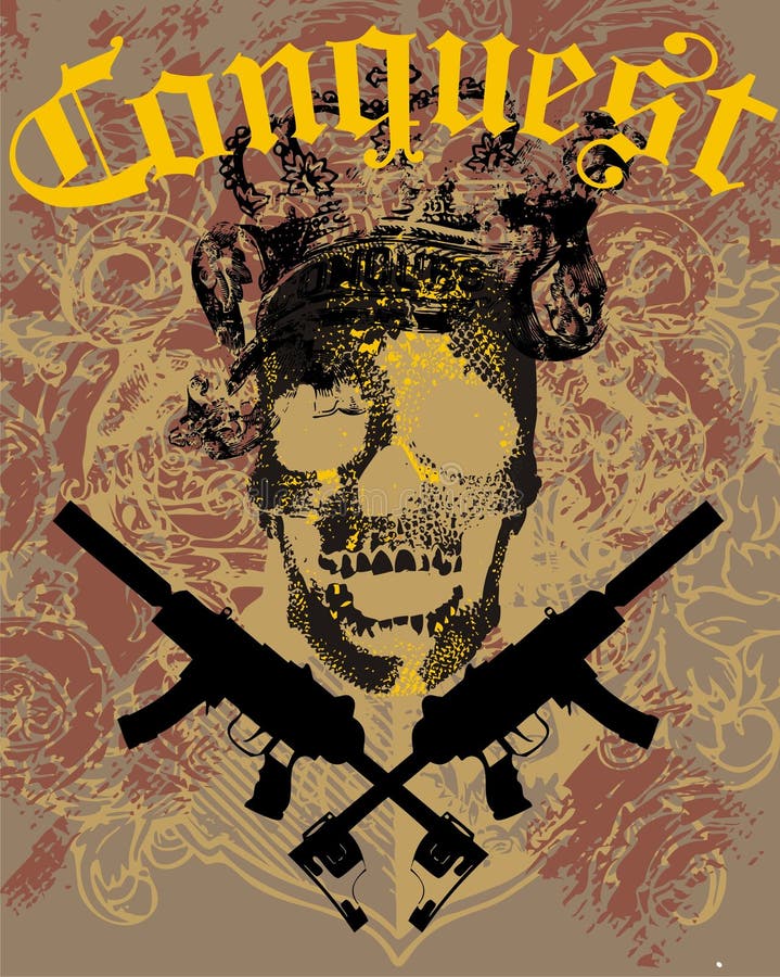 Conquest and skull stock vector. Illustration of background - 14199292