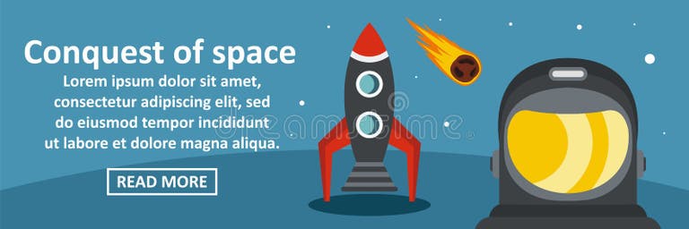 Conquest of Space Banner Horizontal Concept Stock Vector - Illustration ...