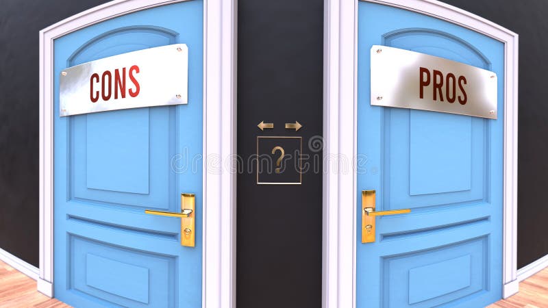 Cons or Pros - Two Options and a Choice Stock Illustration ...
