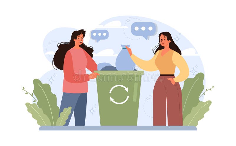 Conscious Consumption. Character with Eco-friendly Life-style Stock ...