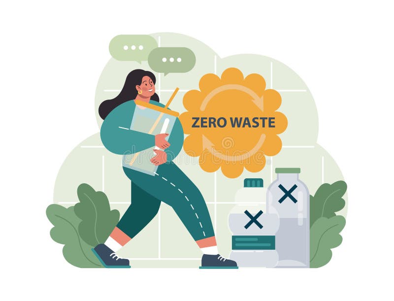 Conscious Consumption. Character with Eco-friendly Life-style Stock ...