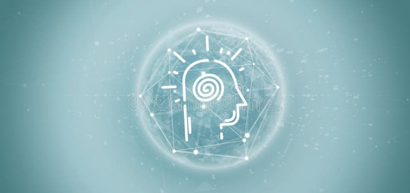 Conscious Head Icon on a Color Background Stock Illustration ...