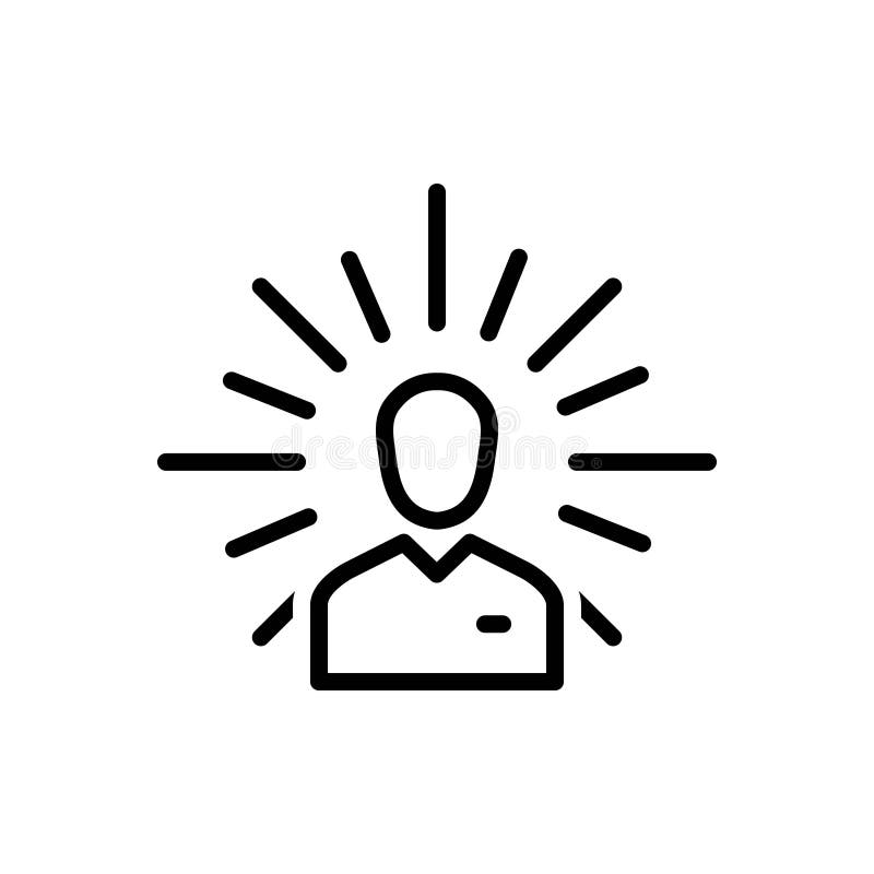 Black Line Icon for Consciousness, Alertness and Feeling Stock ...