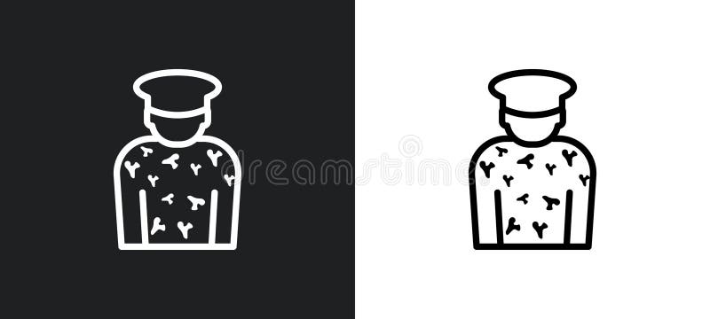 Conscription Outline Icon in White and Black Colors. Conscription Flat ...