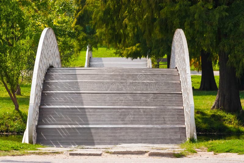 Consecutive Two Bow Bridges in the Park. Stock Photo - Image of pond ...